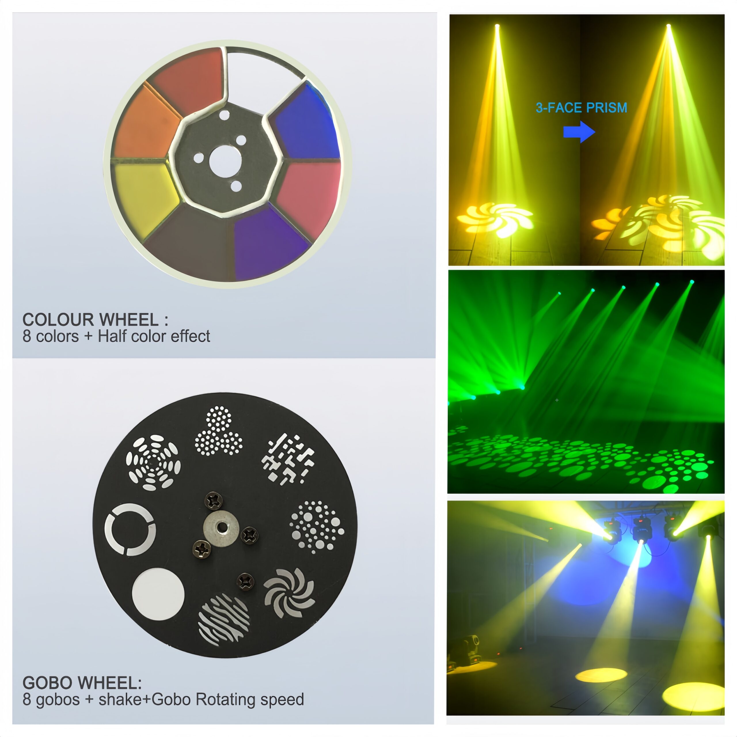 LED Stage Lights Moving Head 60W DJ Spot Light - Professional Stage ...