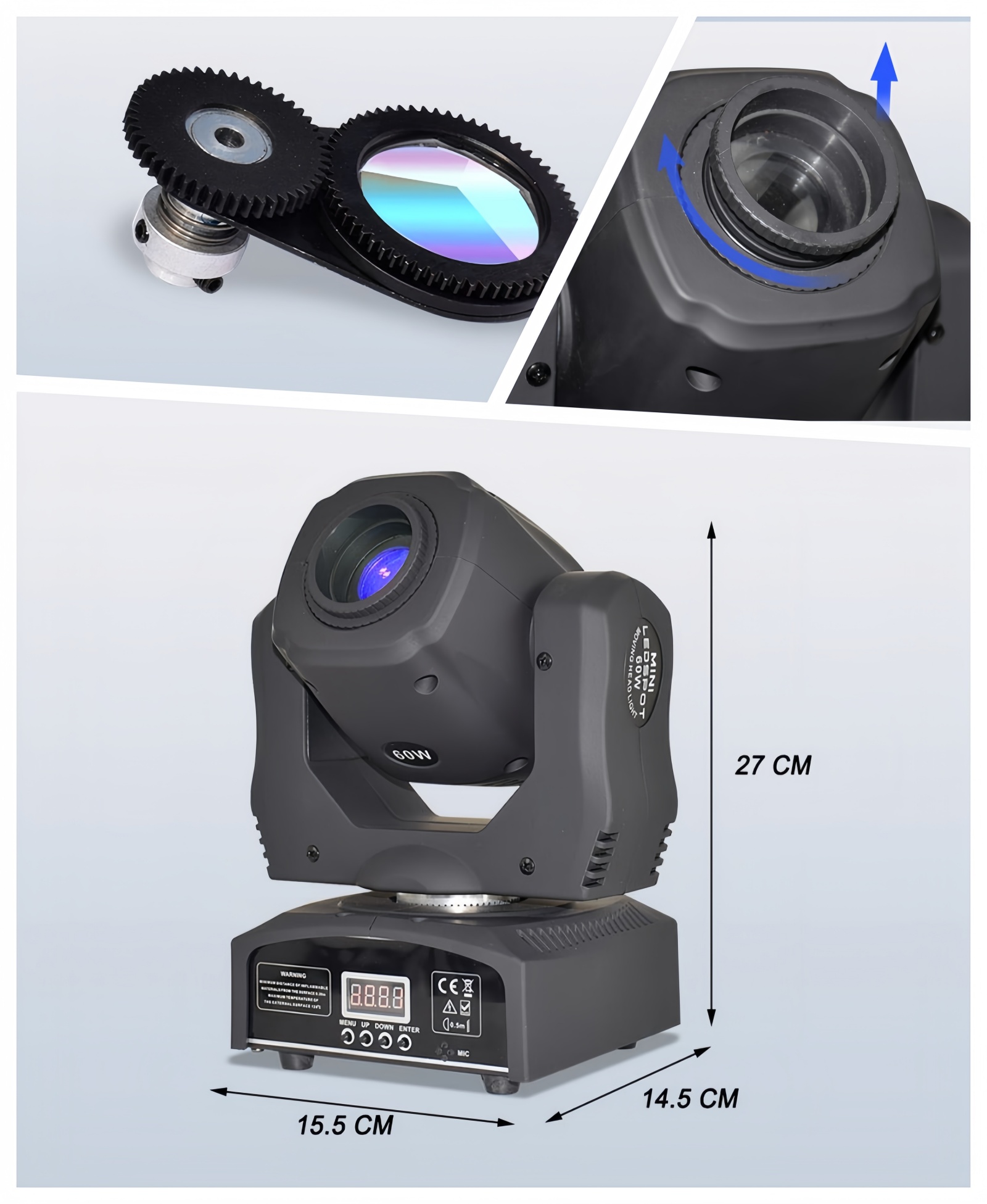 LED Stage Lights Moving Head 60W DJ Spot Light - Professional Stage ...